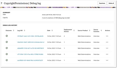 View The Debug Log For A Deployment
