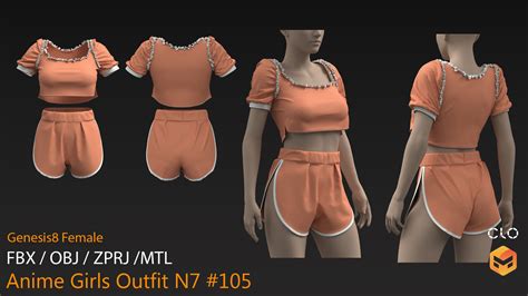 Artstation Anime Girls Outfit N7 105 Marvelousdesignerclo Project