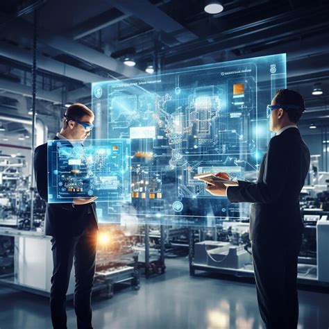 Premium Photo Factory Digitalization Two Industrial Engineers Use Tablet Computer Big Data