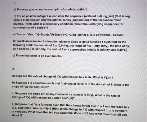 solved 1 a prove or give a counterexample