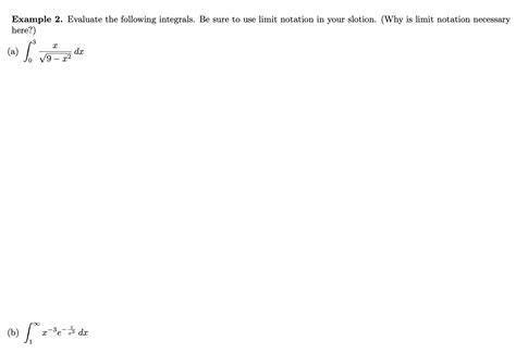 Solved Example 2 Evaluate The Following Integrals Be Sure