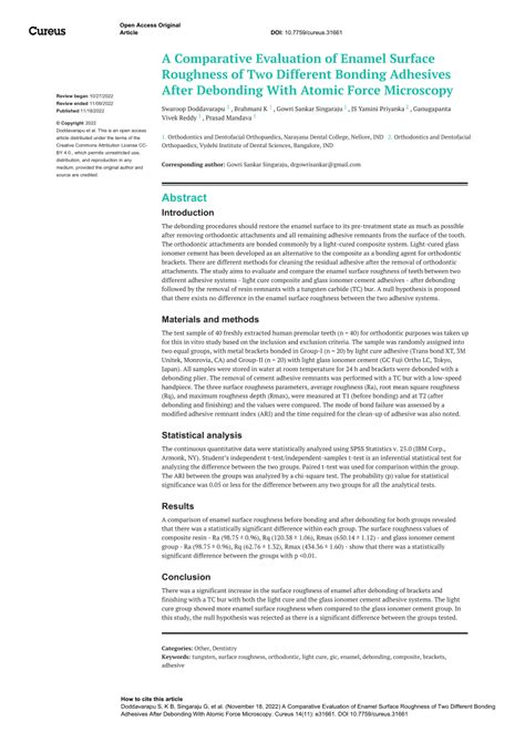 Pdf A Comparative Evaluation Of Enamel Surface Roughness Of Two