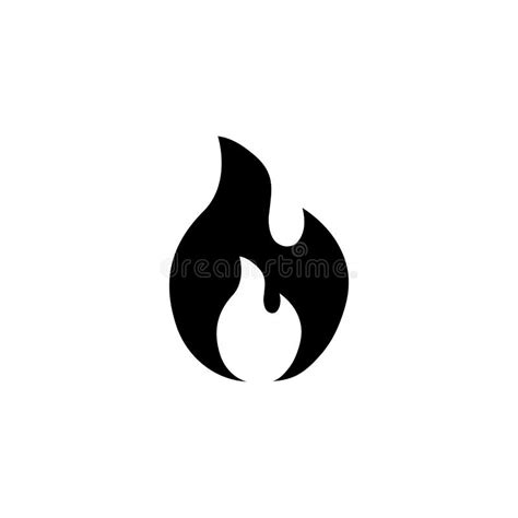 Fire Isolated Flat Web Mobile Icon Vector Sign Symbol Button Element Silhouette Eps 10 Stock