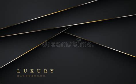 Luxurious Abstract Black Gold Line Overlap Layers Background Stock Vector Illustration Of