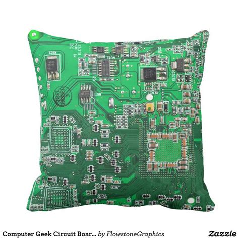 Computer Geek Circuit Board Green Throw Pillow Zazzle Green Throw Pillows Computer Geek