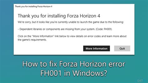 How To Fix Forza Horizon Error Fh001 In Windows