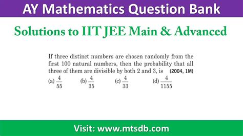 if three distinct numbers are chosen randomly from the first 100