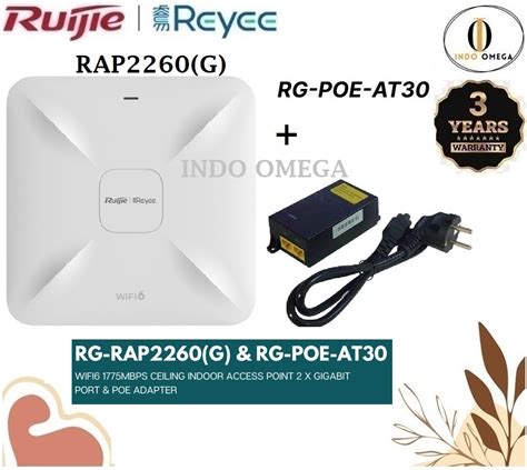 Ruijie Rg Rap2260g Poe Adaptor Ruiji Wifi 6 Indoor Access Point Rap2260 G Lazada Indonesia