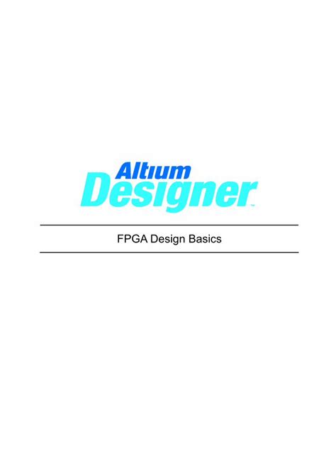 pdf fpga design basics · pdf filealtium designer training module