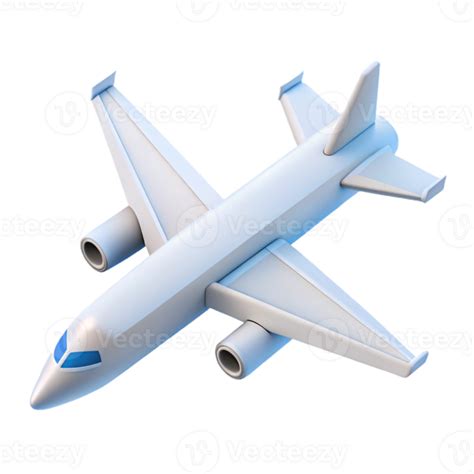 Ethereal Majestic Isometric Airplane Flat White Color Crisp Edges Symmetrical With Scalable