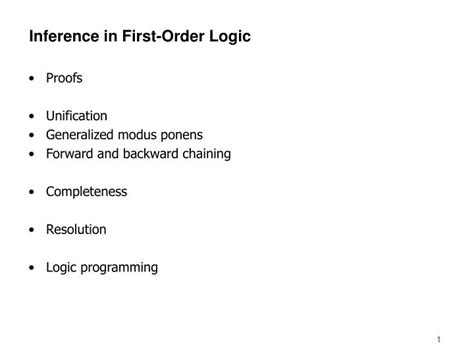 Ppt Inference In First Order Logic Powerpoint Presentation Free Download Id 5669714