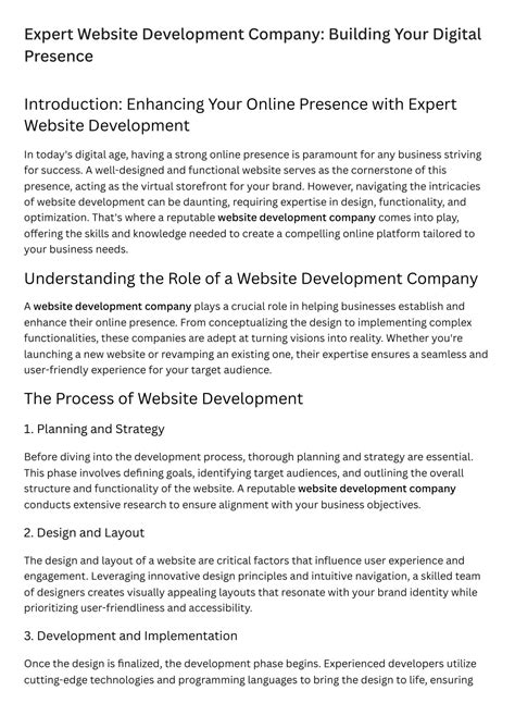 Ppt Expert Website Development Company Building Your Digital Presence
