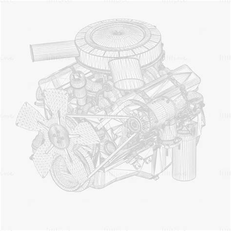 Engine High Polygon 3d Model