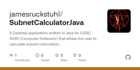 GitHub Jamesruckstuhl SubnetCalculatorJava A Desktop Application Written In Java For COSC