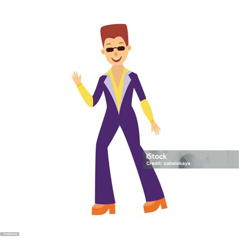 70 년대 디스코 춤 남자 바지 협공과 흰색 배경에 고립 된 선글라스와 옷 스타일 1960 1969 년에 대한 스톡 벡터 아트 및 기타 이미지 1960 1969 년