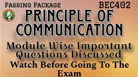 principle of communication module wise important questions discussed