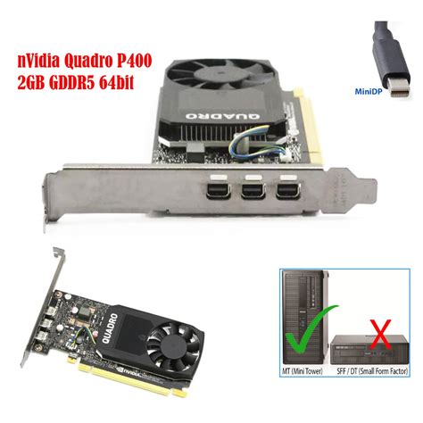 Nvidia Quadro P400 2gb Gddr5 64bit Pciex16 3 Mini Dp High Profile Video Graphics Display Card 3d