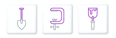 라인 퍼티 나이프 삽 및 클램프 및 나사 도구 아이콘을 설정합니다 벡터 아이콘에 대한 스톡 벡터 아트 및 기타 이미지 아이콘 강철 건강관리와 의술 Istock