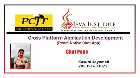React Native Chat Application Chat Page Java Institute 1 Year Youtube