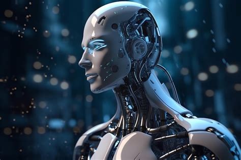 premium ai image 3d rendering technology robotics data analytics or