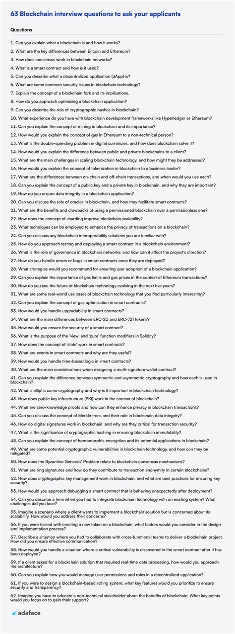 63 blockchain interview questions adaface