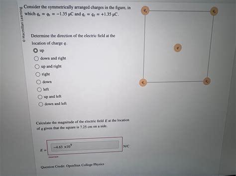 Solved Consider The Symmetrically Arranged Charges In The