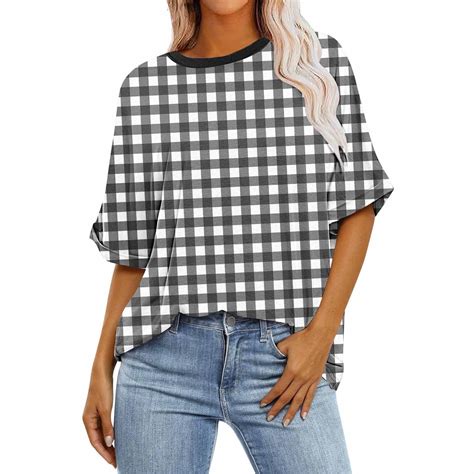 Ussuma Women Clothing Workout Tops For Women Round Neck Short Sleeve