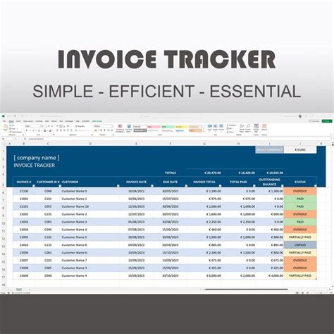 invoice tracking template in excel free printable templates