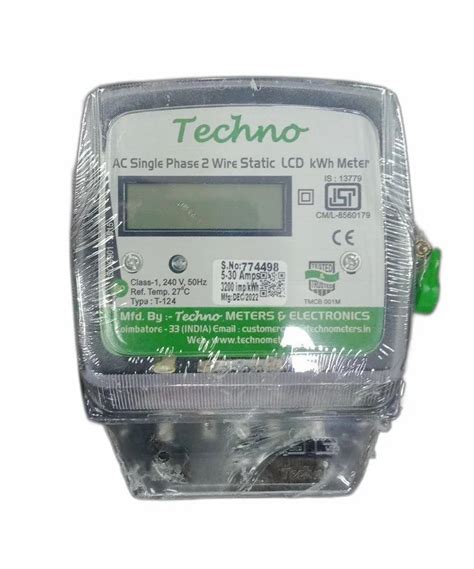 Lan 30 Techno Single Phase Static Energy Meter Model Name Number TMCB 002 240 V At 437