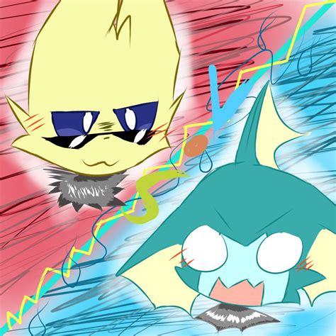 Jolteon Vs Vaporeon By Veeeeveelutions On Deviantart