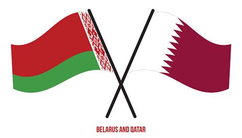 벨로루시와 카타르 국기가 교차하고 평평한 스타일을 흔들었습니다 공식 비율 올바른 색상 경제에 대한 스톡 벡터 아트 및 기타 이미지 경제 국기 기 Istock