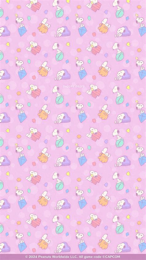 Snoopy Drops Many Dropspink スヌーピーの壁紙 スヌーピー かわいい背景の壁紙