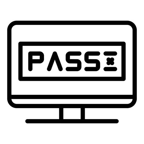 Monitor Password Icon Outline Style 15604151 Vector Art At Vecteezy