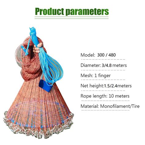 300480cm Jaring Pancing Ikan Lempar Jaring Udang Lempar Perangkap Ikan