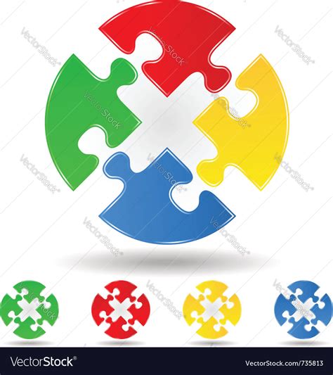 Puzzle Circle Royalty Free Vector Image Vectorstock