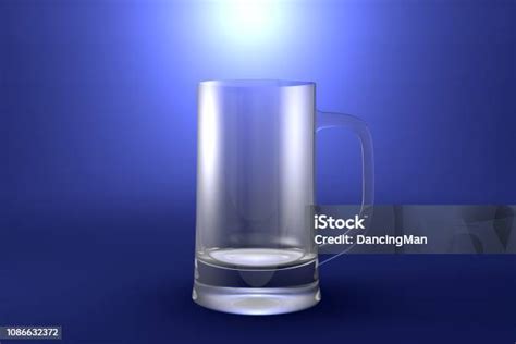 밝은 파란색 배경에 강조 예술유리를 마시는 맥주 컵 찻잔의 3d 그림 렌더링 0명에 대한 스톡 사진 및 기타 이미지 0명 그릇 디지털 생성 이미지 Istock