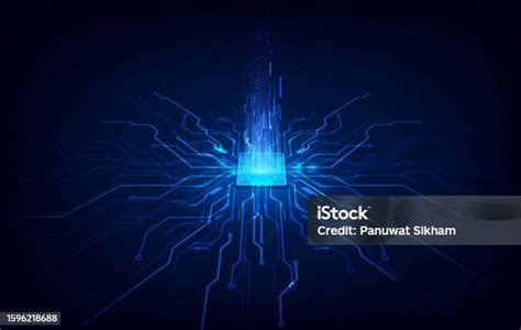 추상 기술 칩 프로세서 배경 회로 기판 및 Html 코드 3d 일러스트 블루 기술 배경 벡터 0명에 대한 스톡 벡터 아트 및 기타 이미지 Istock