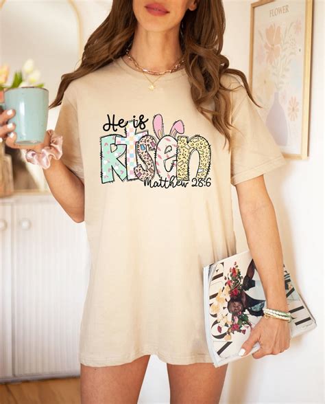 He Is Risen T Shirt Christian Bible Verse Shirt