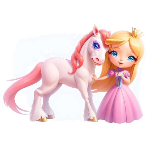 Premium Vector Beautiful Princess And Unicorn