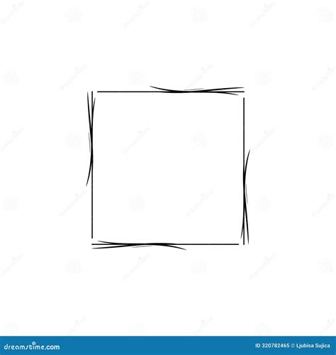 Simple Decorative Line Border Frame Isolated On White Cartoon Vector 320782465