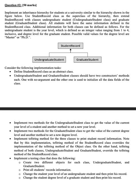 Solved Question 2 50 Marks Implement An Inheritance