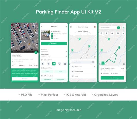 Premium Psd Parking Finder App Ui Kit V2