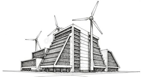 Futuristic Complex Featuring Angular Buildings With A Modern Architectural Design Stock