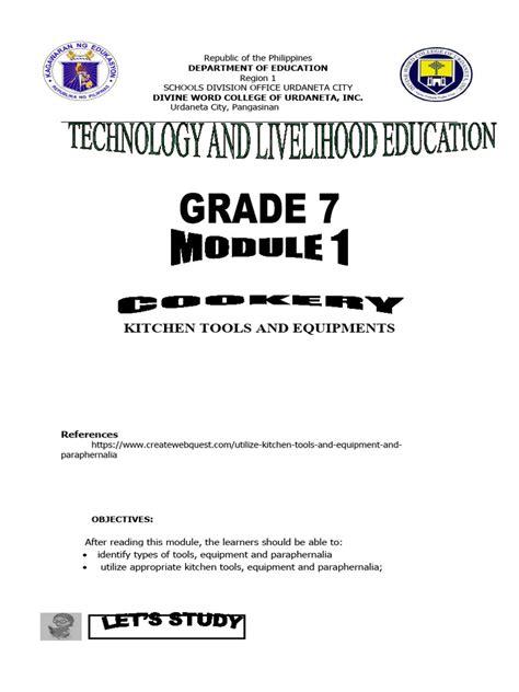 Tle Module 1 Pdf Kitchen Utensil Soup