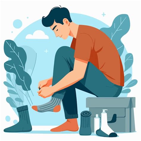 Vector Of People Putting On Socks Premium Ai Generated Vector