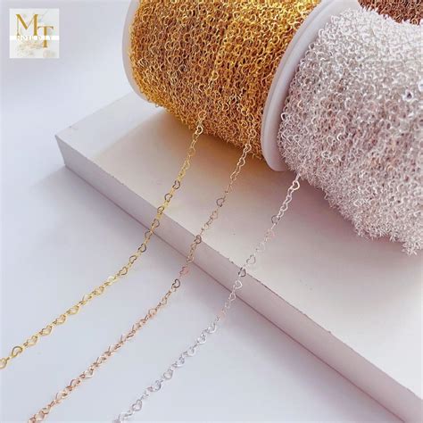 Jual Motediy [411] 1meter Rantai Aksessoris Bentuk Hati Kalung Gelang Diy Kerajinan Tangan