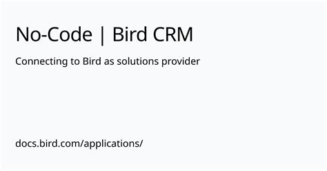 Connecting To Bird As Solutions Provider Bird Docs