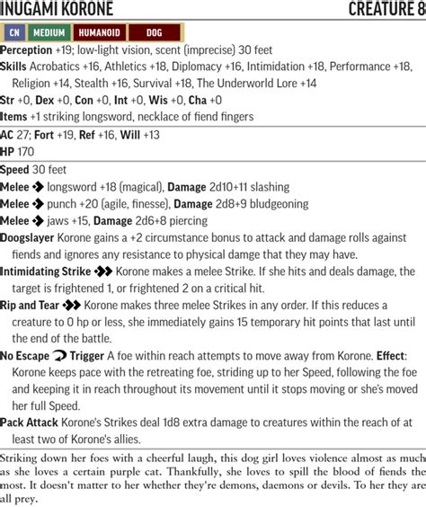 Vtubers In Pathfinder 2e Inugami Korone R Pathfinder2ecreations