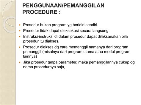 Procedure Dalam Pascal Pptx