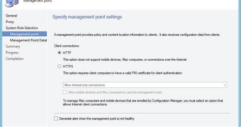 SCCM Installing Site System Roles Management Point